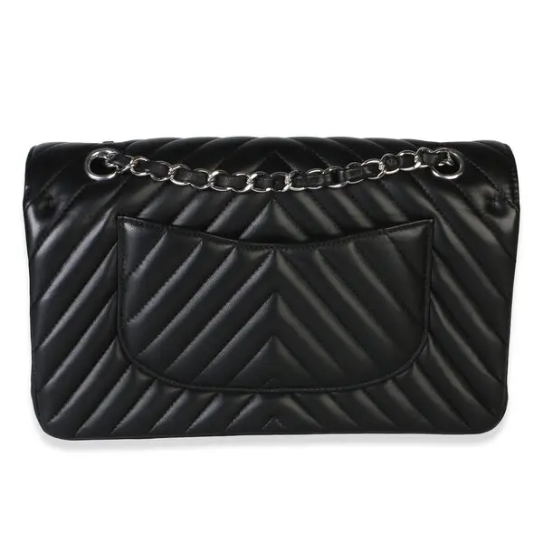 Chanel Chevron Lambskin Classic Double Flap Bag - Black