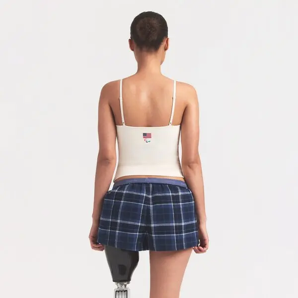 SKIMS Cotton Jersey Paralympic Cami Top | White | | For Team Usa