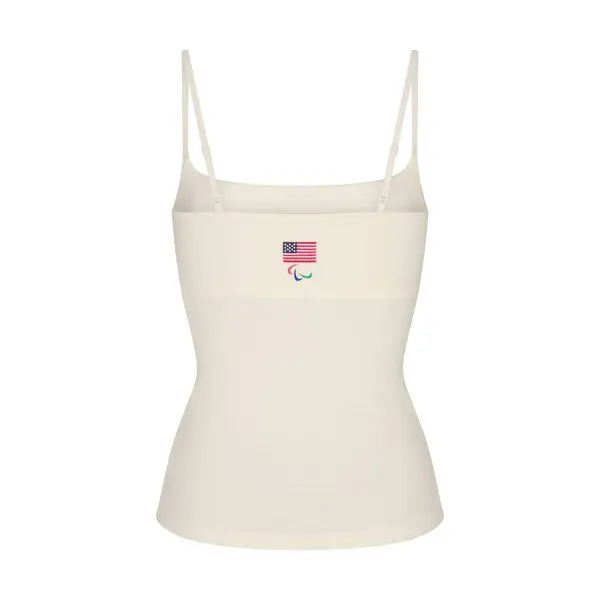 SKIMS Cotton Jersey Paralympic Cami Top | White | | For Team Usa