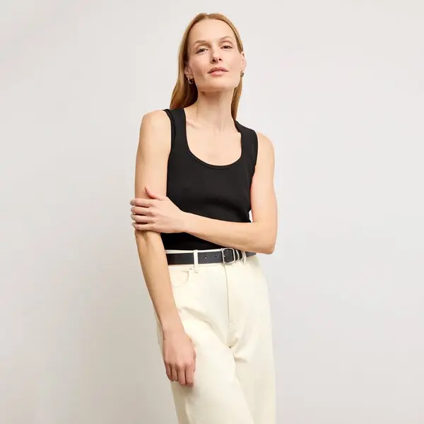 M.M.LAFLEUR Sabine Sculptural Tank 365 Stretch Knit:: Black