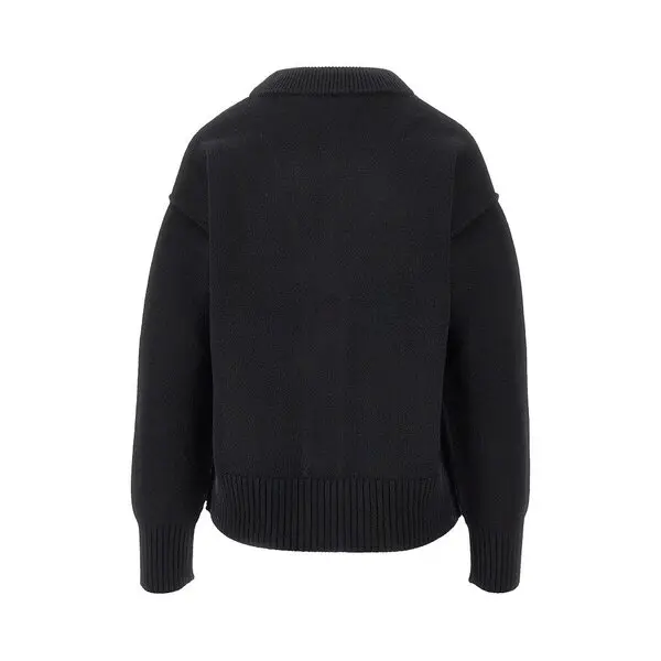 AMI Paris Wool Cardigan With De Coeur' Inlay