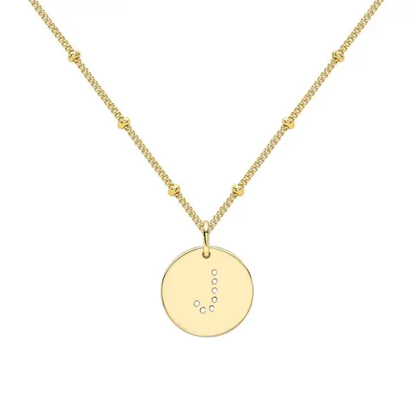 NEOLA Sterling Alphabet Pendant Necklace - Gold