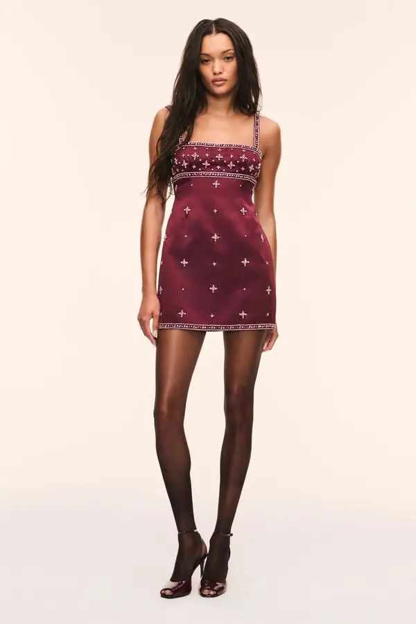LoveShackFancy Casslouie Dress - Faded Merlot