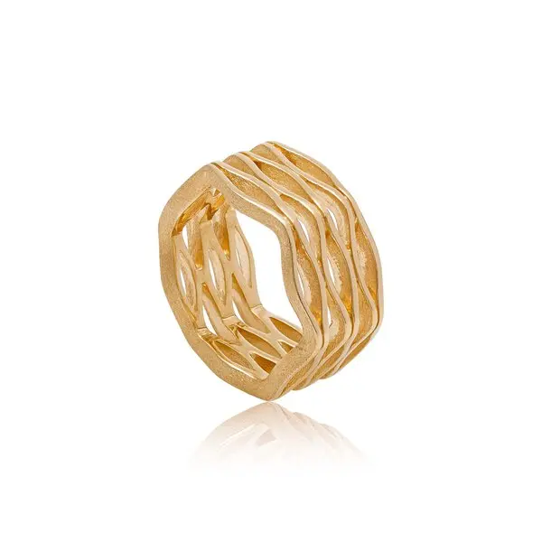 NEOLA DESIGN Onda Geometric Ring - Gold