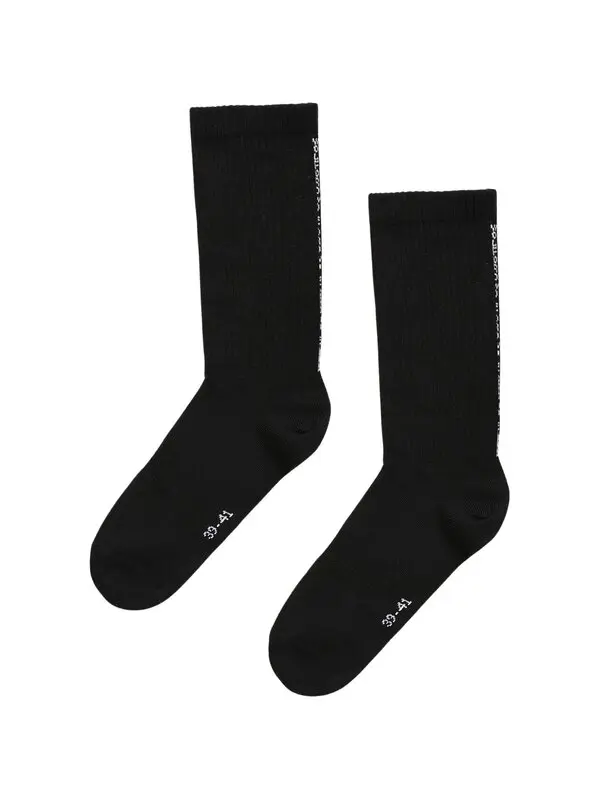 Wolford Socks With Logo And Back Seam - Black