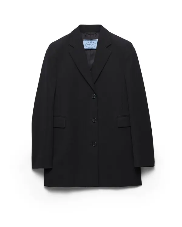 Prada Single-breasted Gabardine Jacket - Black