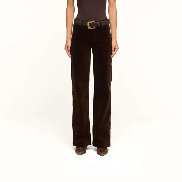 L'Agence Scottie Velvet Wide-leg Jean - Dark Java