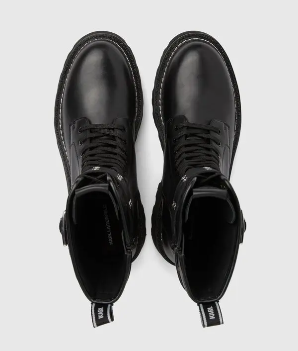 Karl Lagerfeld Kyla Lace-up Buckle Boots
