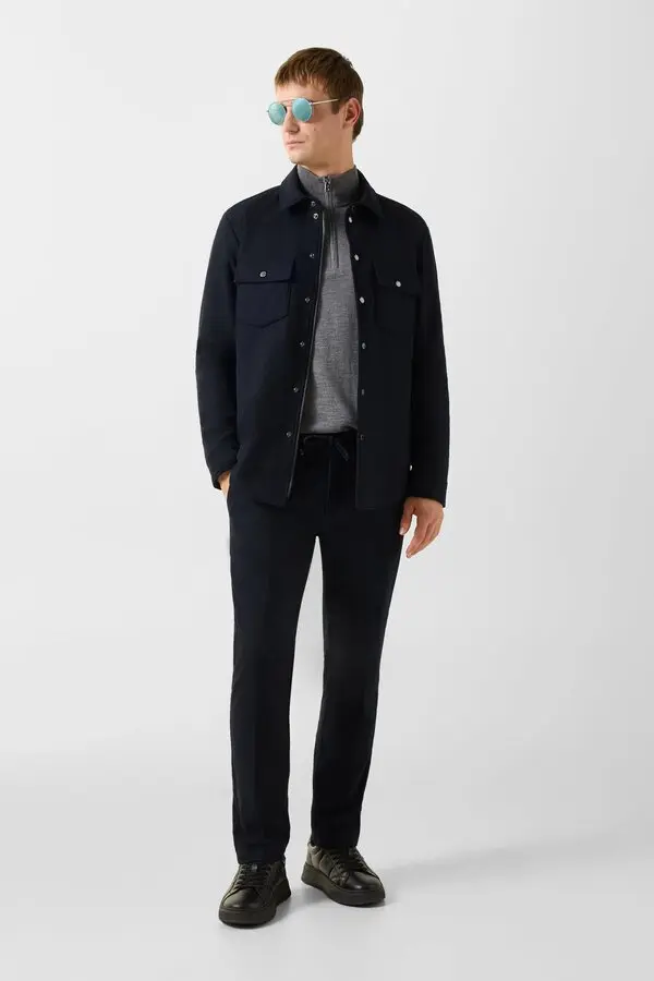 Bogner Riley Business Wool Mix Pants - Navy
