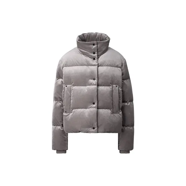 Bogner Oliva Velvet Quilted Down Jacket - Gray-brown