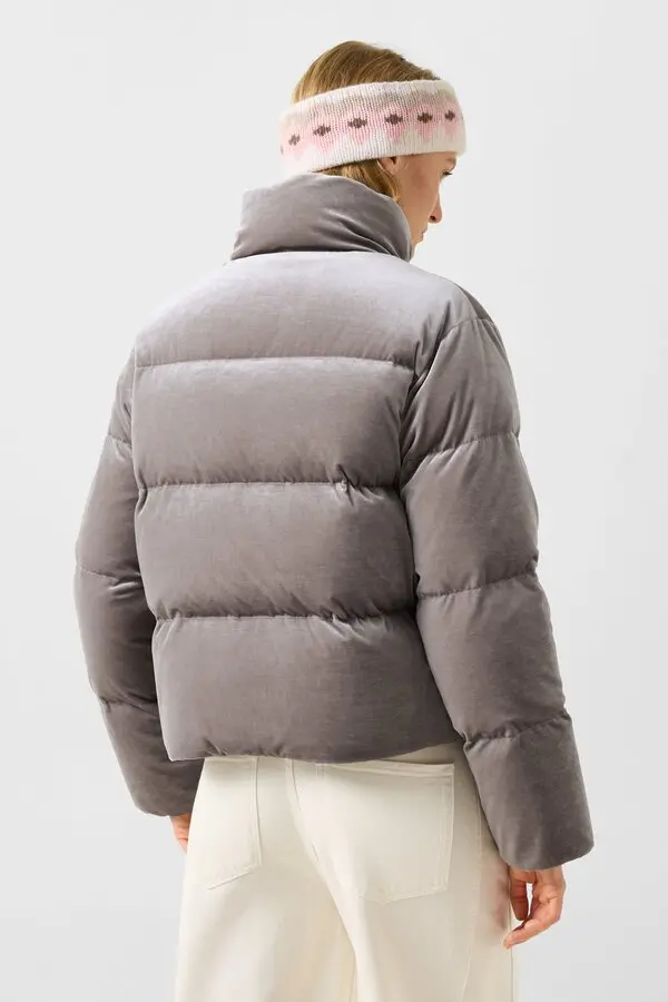 Bogner Oliva Velvet Quilted Down Jacket - Gray-brown