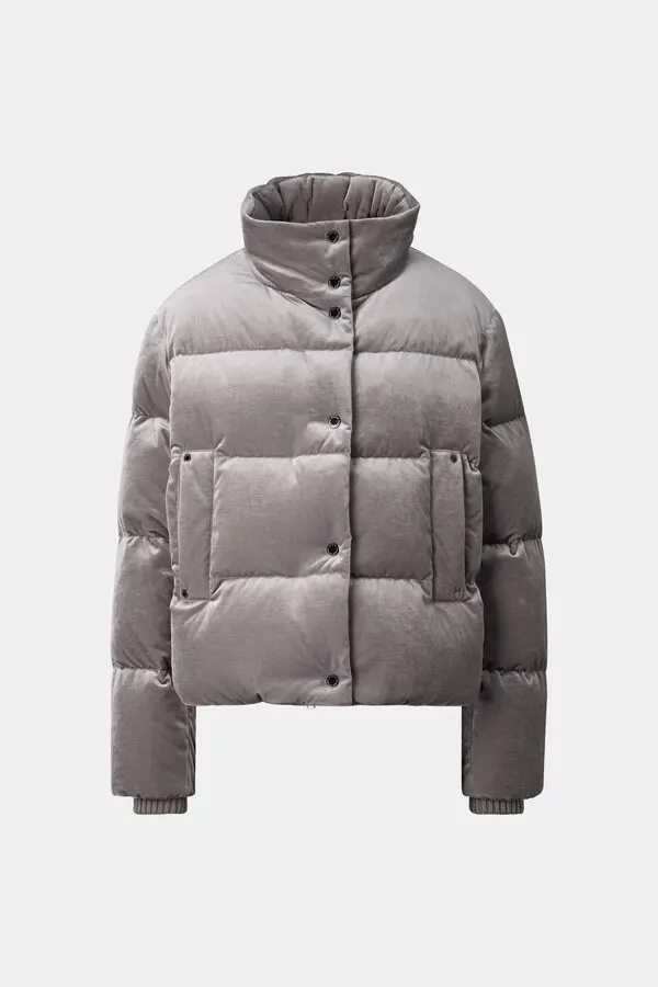 Bogner Oliva Velvet Quilted Down Jacket - Gray-brown
