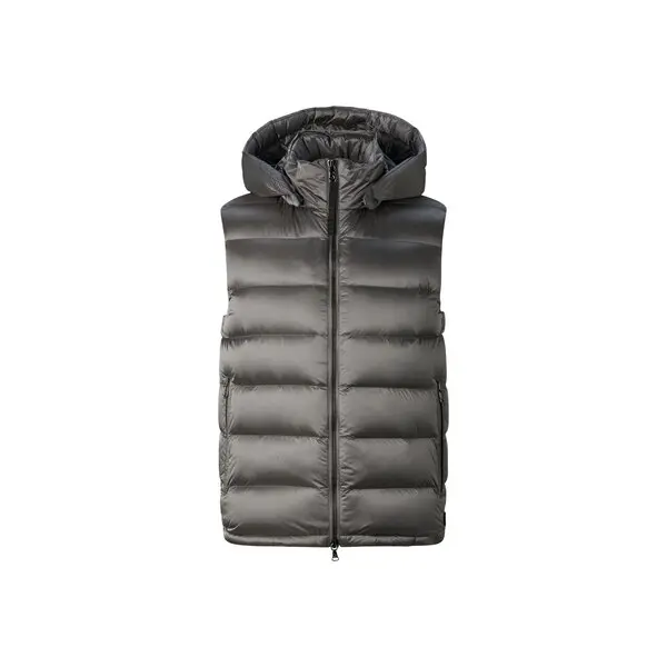 Bogner Holger Quilted Down Vest With Removable Hood - Gray