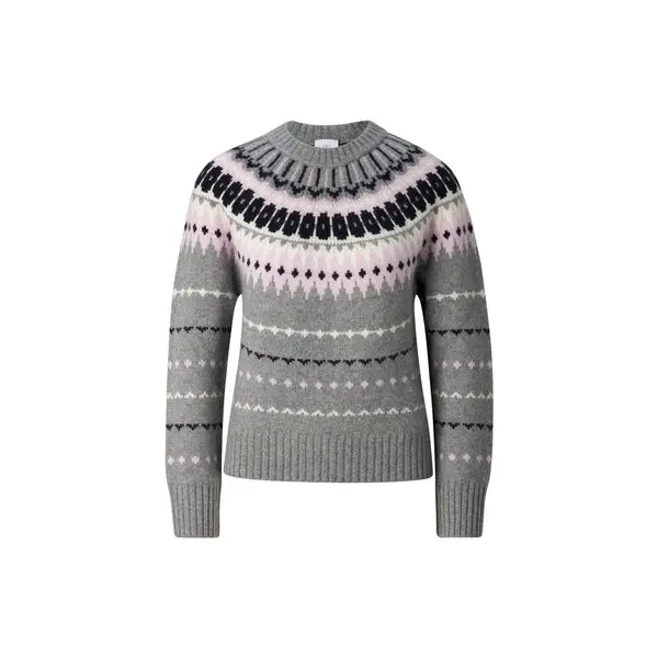 Bogner Ina Cashmere Norwegian Pullover - Gray/pink
