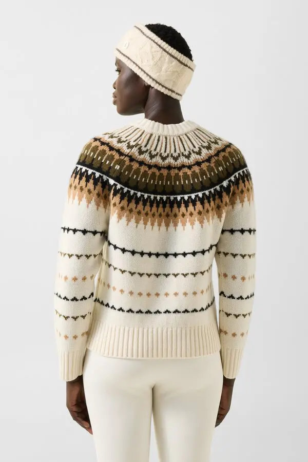 Bogner Ina Cashmere Norwegian Pullover - Off-white/camel/coffee
