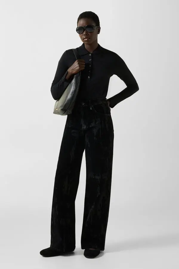 Bogner Lizzy Wide-fit Jeans With Velvet Trim