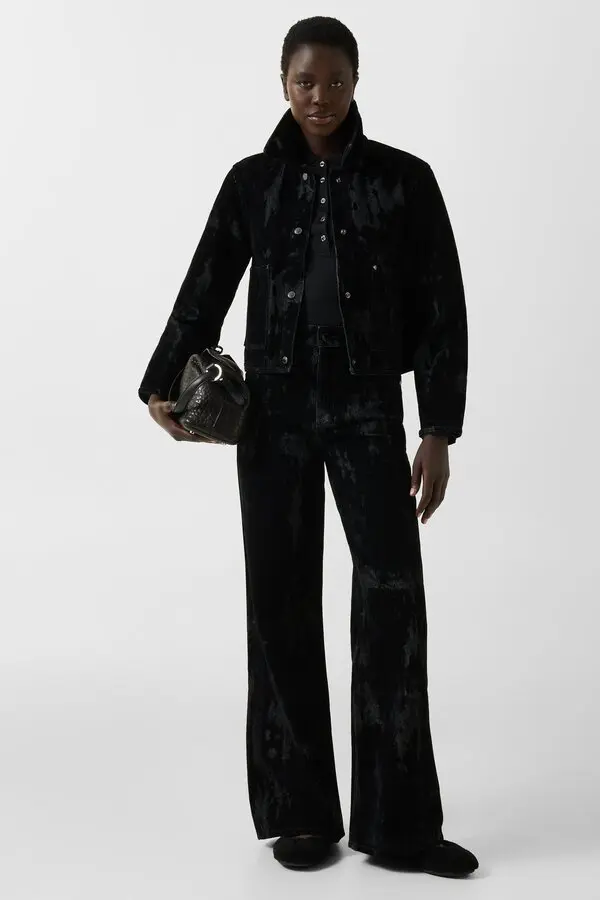 Bogner Lore Velvet Trim Denim Jacket