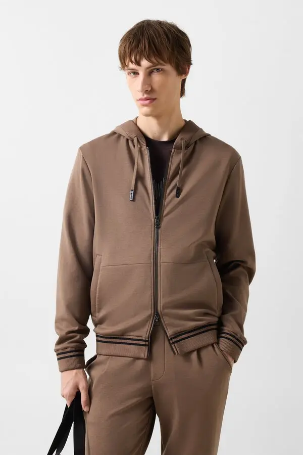Bogner Forest Jersey Hoodie Jacket - Brown