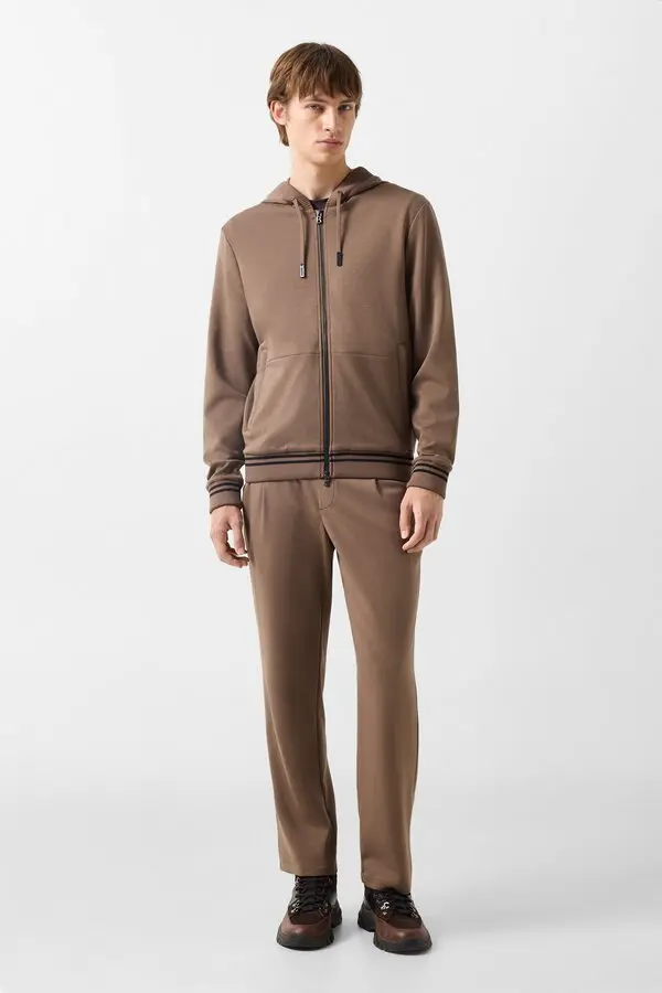 Bogner Forest Jersey Hoodie Jacket - Brown