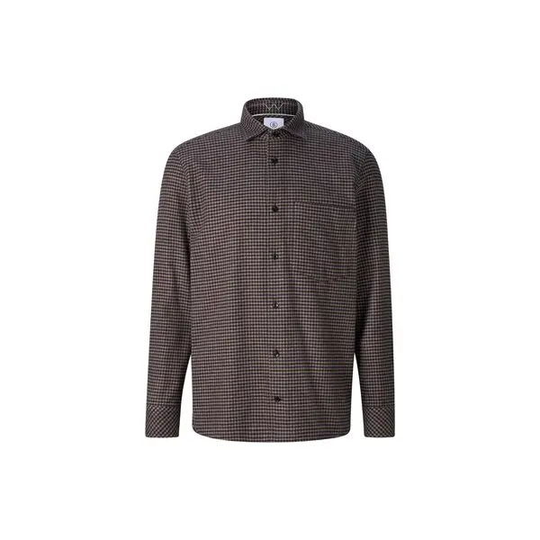 Bogner Hardy Cotton Flannel Shirt - Coffee/beige/navy