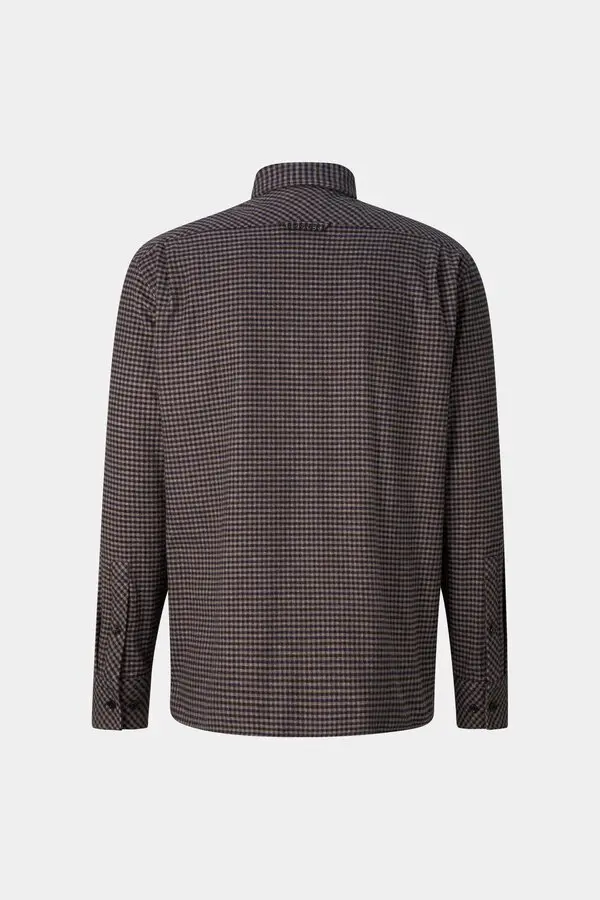 Bogner Hardy Cotton Flannel Shirt - Coffee/beige/navy