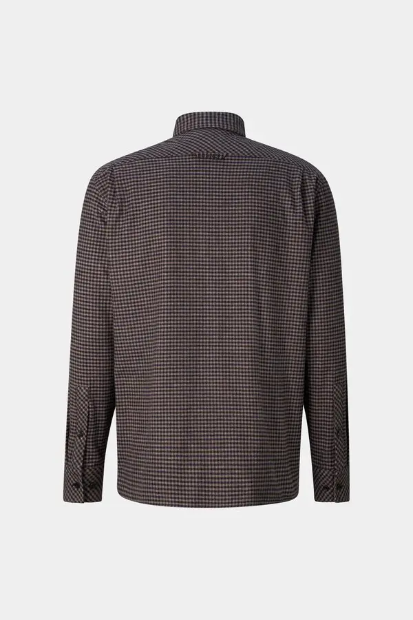 Bogner Hardy Cotton Flannel Shirt - Coffee/beige/navy