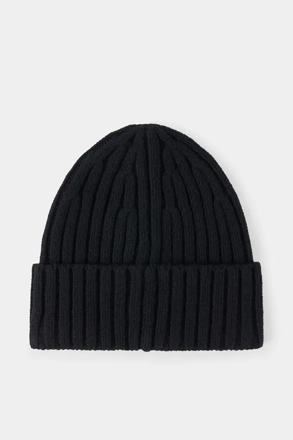 Bogner Bony Ribbed Knit Beanie With Logo Patch - Black