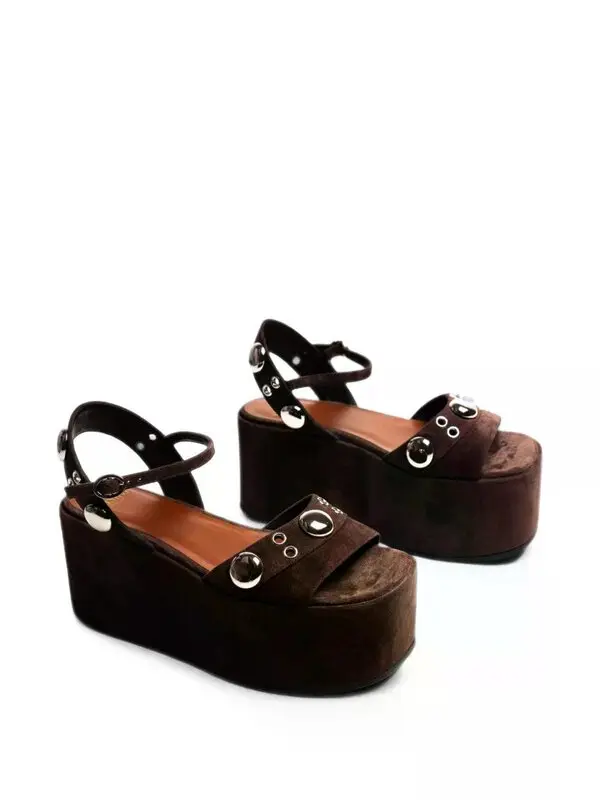 VALENTINO RED Nellcote Embellished Wedge Sandals