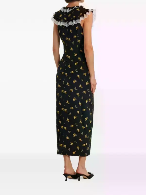 Alessandra Rich Ruffled Bow-embellished Midi Dress