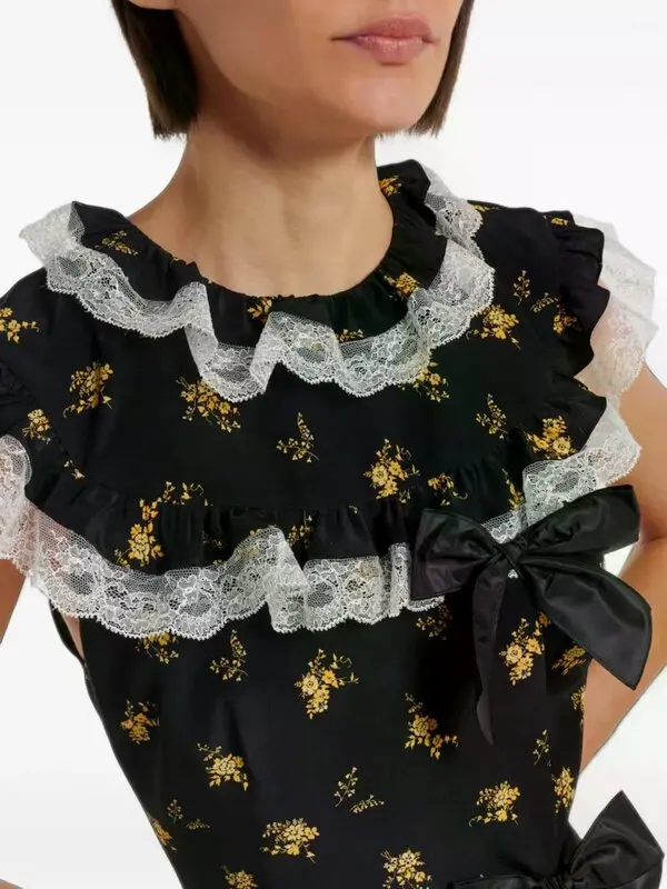 Alessandra Rich Ruffled Bow-embellished Midi Dress