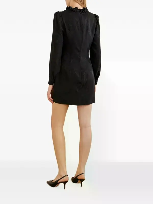 Alessandra Rich Ruffled Silk Jacquard Mini Dress