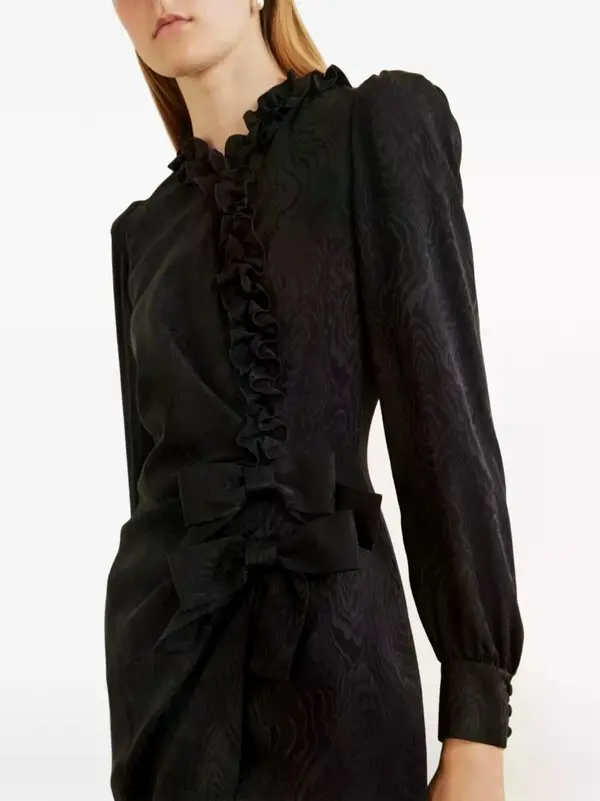 Alessandra Rich Ruffled Silk Jacquard Mini Dress