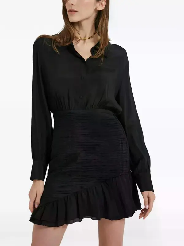 Miss Sixty Shirred Ruffled Mini Dress