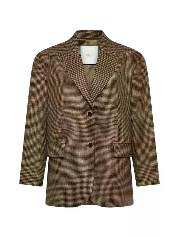 CRUNA Monia Houndstooth-pattern Blazer