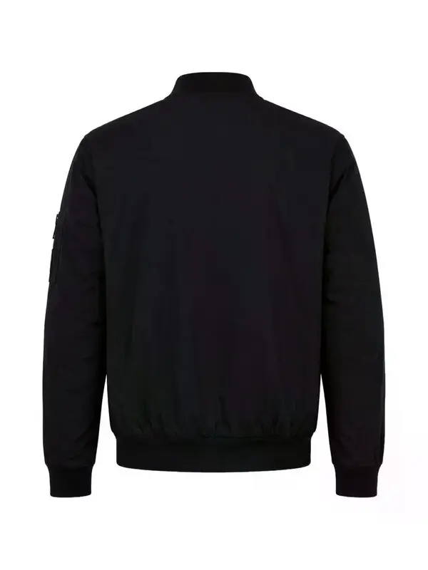 BOSS Crinkled-finish Logo-patch Jacket