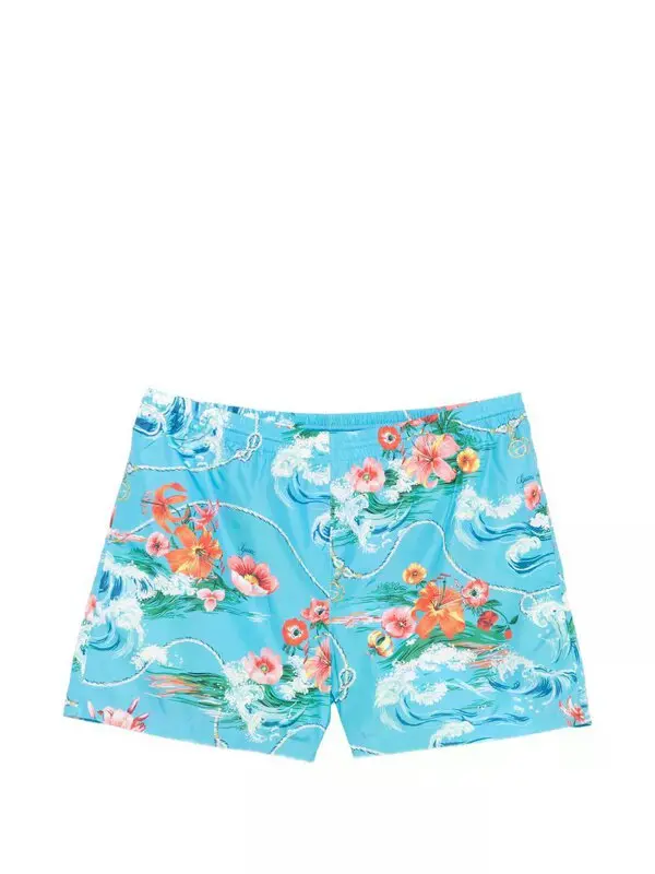 Gucci Floral-print Swim Shorts - Blue