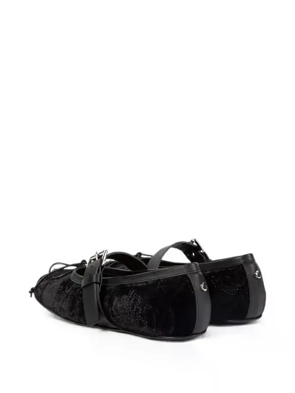 ANN DEMEULEMEESTER Paisley-embroidered Velvet Ballet Flats