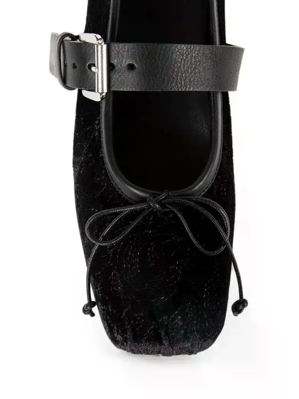 ANN DEMEULEMEESTER Paisley-embroidered Velvet Ballet Flats