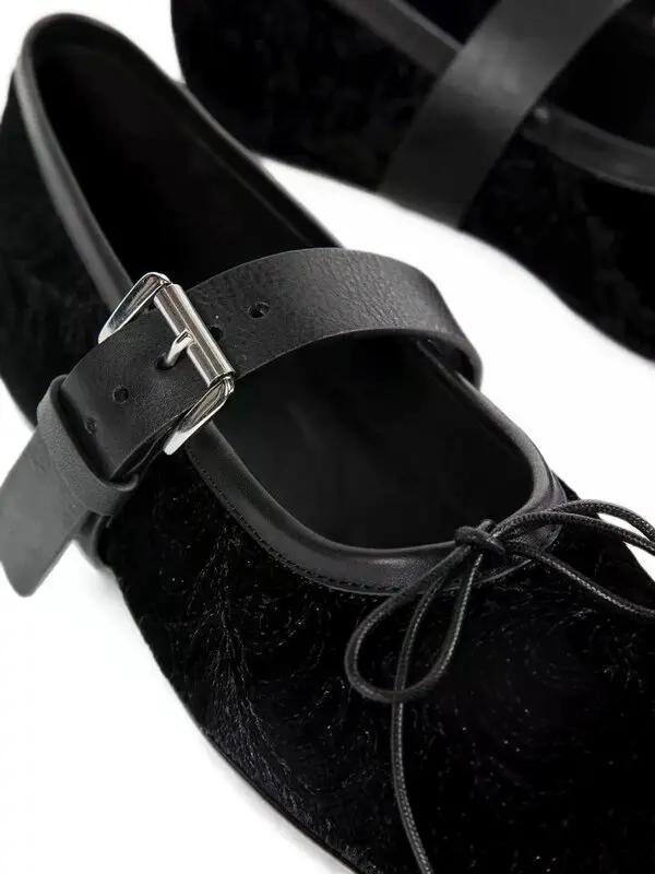 ANN DEMEULEMEESTER Paisley-embroidered Velvet Ballet Flats