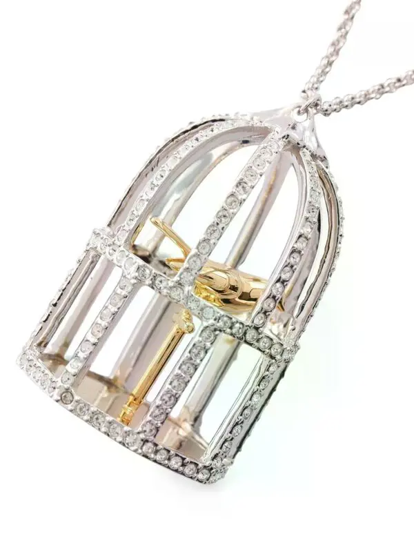 SWAROVSKI 2010s Nostalgia Bird Birdcage Necklace