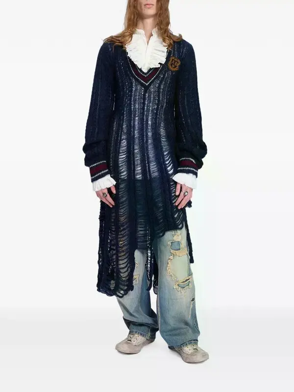 ANN DEMEULEMEESTER Ruffled-trim Long-sleeve Shirt