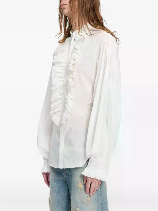 ANN DEMEULEMEESTER Ruffled-trim Long-sleeve Shirt