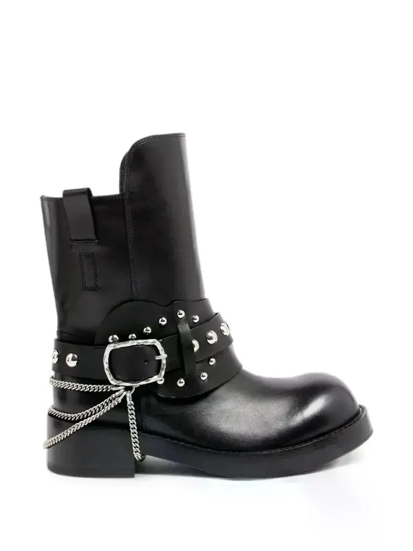 ANN DEMEULEMEESTER Tuxon Studded Chain-detail Boots