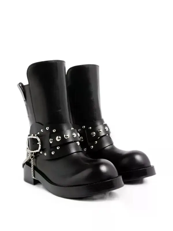 ANN DEMEULEMEESTER Tuxon Studded Chain-detail Boots