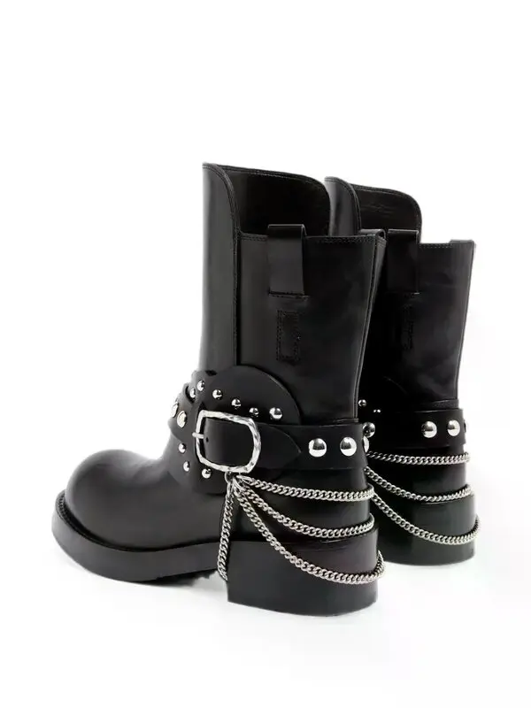 ANN DEMEULEMEESTER Tuxon Studded Chain-detail Boots