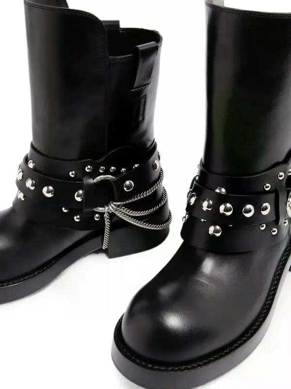 ANN DEMEULEMEESTER Tuxon Studded Chain-detail Boots