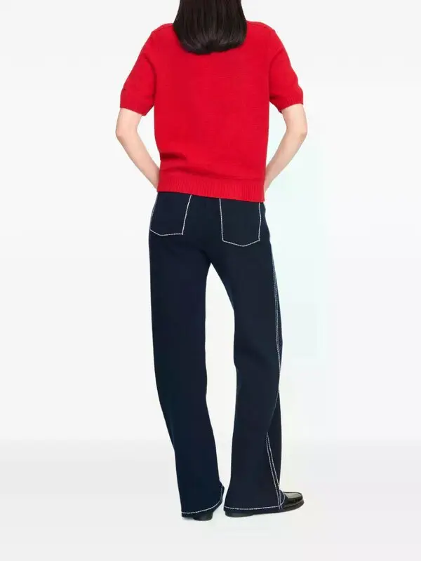 BARRIE Topstitched Cashmere Polo Shirt