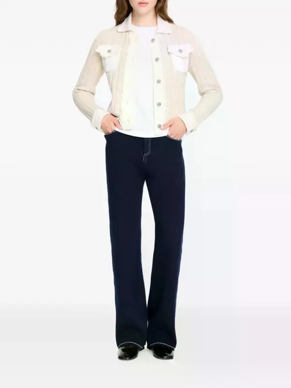 BARRIE Ribbed-knit Frayed Cardigan