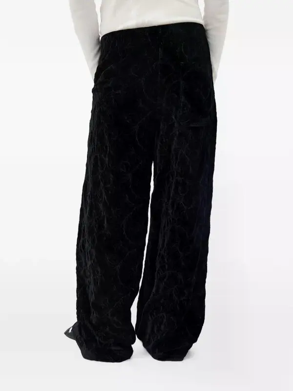 ANN DEMEULEMEESTER Paisley-embroidered Velvet Trousers