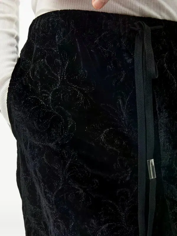 ANN DEMEULEMEESTER Paisley-embroidered Velvet Trousers